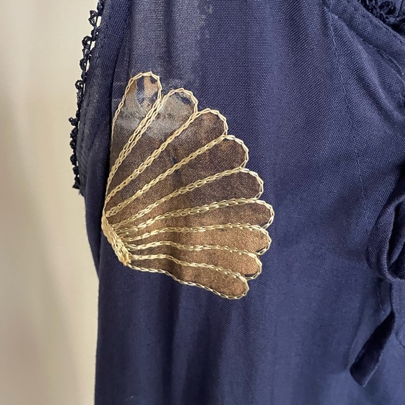 raya sun | Dresses | Raya Sun Blue Gold Seashell Sun Dresscoverup ...